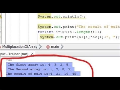 Write A Java Program To Multiply Corresponding Elements Of Two Arrays Of Integers YouTube