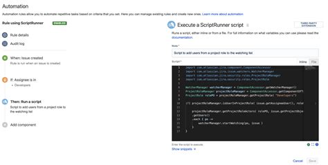 Automation For Jira How To Create A Rule That Adds To The Watcher List Of An Issue The Members