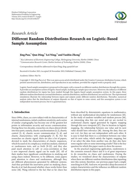 Pdf Different Random Distributions Research On Logistic Based Sample