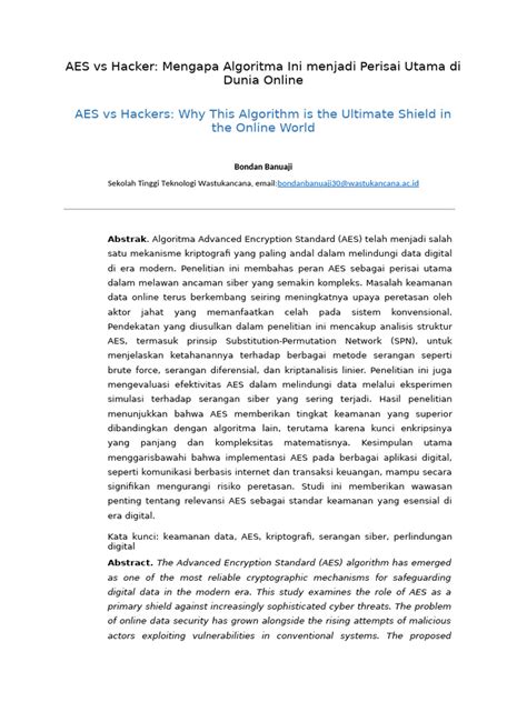 Implementasi Algoritma Kriptografi Aes Dalam Sistem Keamanan Data Pada Aplikasi Surat Elektronik
