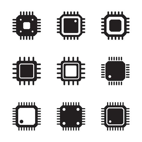 Electronic Chip Vector Icon Isolated On White Background Computer Chip Icon Cpu Microprocessor Electronic Chip Vector Icon Isolated On White Background Computer Chip Icon Cpu Microprocessor