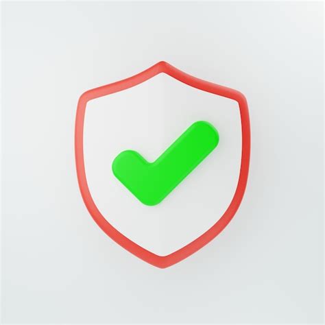 만화 최소 보호 방패 아이콘 방패 기호에 체크 표시 프리미엄 사진