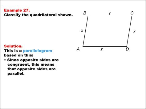 Math Example Polygons Quadrilateral Classification Example 27