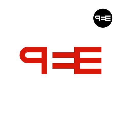 Letter Pee Logo Negative Space Premium Vector