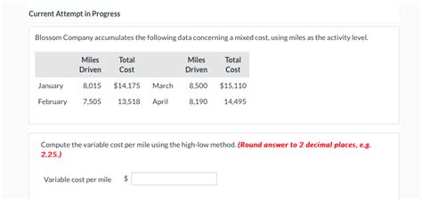solved compute the fixed cost elements using the high low