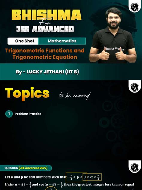 Trigonometric Functions And Trigonometric Equation In 1 Shot Class 2 Pdf