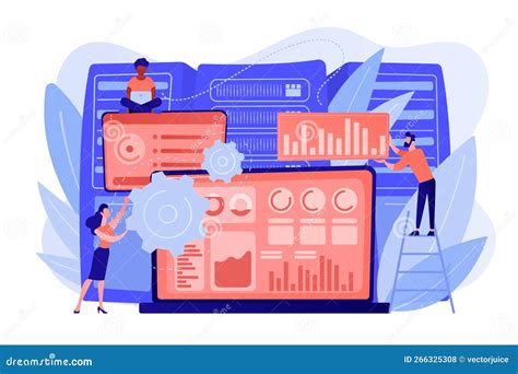 Big Data Visualization Concept Vector Illustration Stock Vector Illustration Of Story Bright