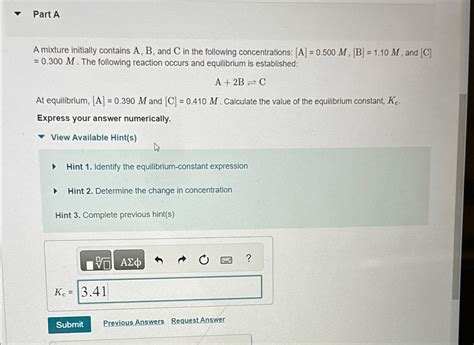 solved part aa mixture initially contains a b ﻿and c ﻿in