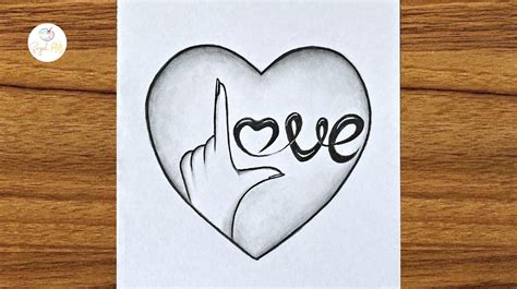 Cute Heart With Love Drawing Easy Drawing Ideas For Beginners