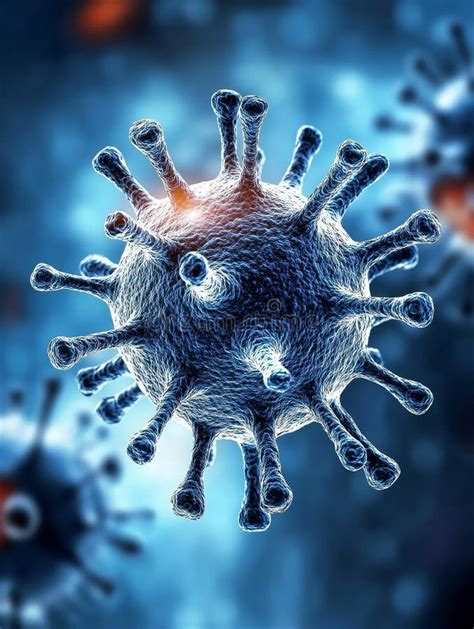 Microscopic Virus Structure Cellular Infection Microscopic View Of A Virus Highlighting Its