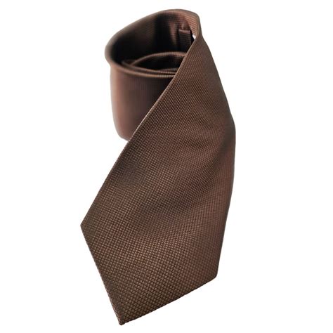 Fabris Venezia Brown Textured Geometric Pattern Silk Tie 3 75 X 60