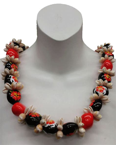 Shell Kukui Nut Lei Red Csudh School Pacific2you