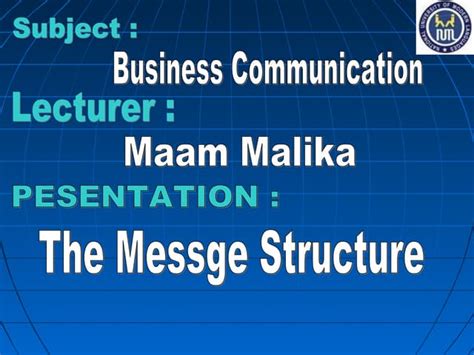 The Message Structure Ppt Science