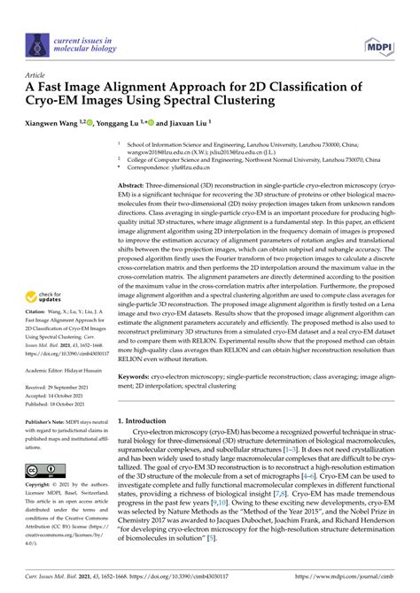 Pdf A Fast Image Alignment Approach For 2d Classification Of Cryo Em