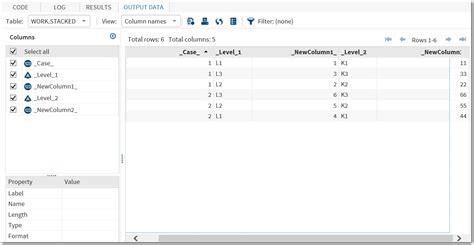 Stacking Columns SAS R Studio Task Reference Guide