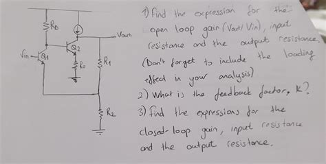 Solved 1 Find The Expression For The Open Loop Gair Voutvin Input