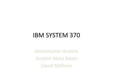Ibm System 370