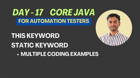 Day This Keyword And Static Keyword Coding Examples Core Java For Automation Testers
