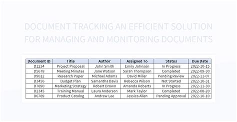 Document Tracking An Efficient Solution For Managing And Monitoring Documents Excel Template And