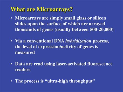 Ppt Large Scale Gene Expression With Dna Microarrays Powerpoint
