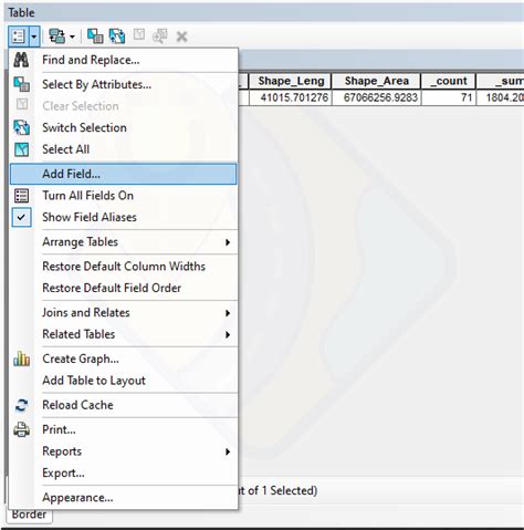 آموزش اضافه کردن فیلد در جدول اطلاعاتی ArcMap