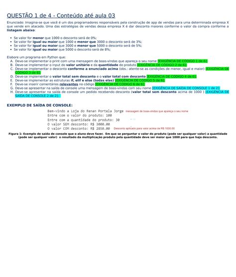 Caderno De Exercicios Da Atividade Pratica De Logica De Programacao E
