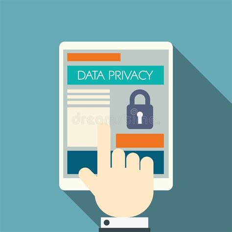 Data Privacy In Cloud Computing Technology With Stock Vector Illustration Of Flat