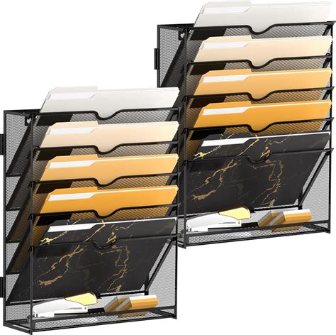 Supeasy 6 Tier Wall File Organizer Wall Mounted Mail