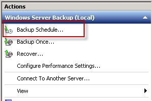 How To Schedule Windows Server Backup