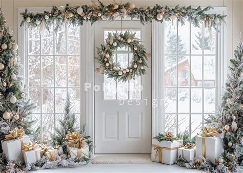 Avezano Winter Christmas Candy Town Photography Backdrop Designed By