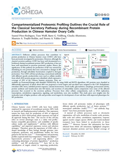 Pdf Compartmentalized Proteomic Profiling Outlines The Crucial Role