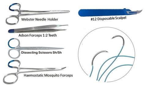 Micro Suture Training Pack Instruments And Sutures For Medical Student