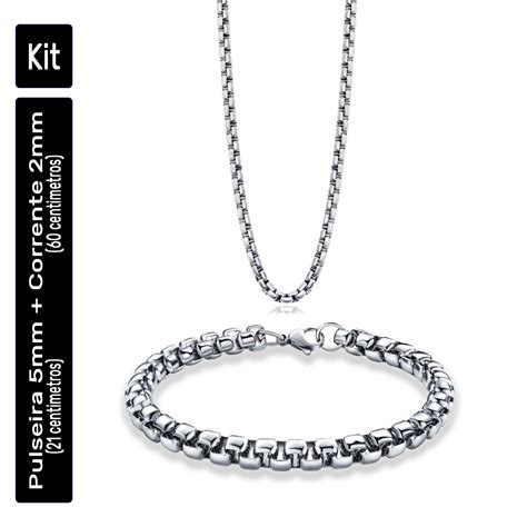 Corrente Cordao Masculino 60 70cm Fina Aço Inox Prata Colar