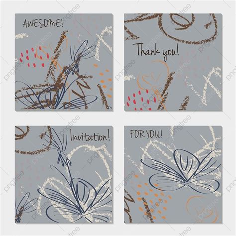 손으로 그린 창의 초대 인사말 카드 포스터 템플릿 Psd 다운로드 디자인 자료 다운로드