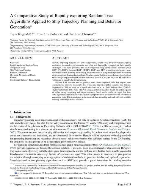 Pdf A Comparative Study Of Rapidly Exploring Random Tree Algorithms