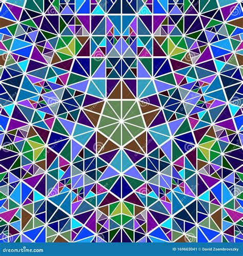 Dynamic Abstract Colorful Circular Triangle Mosaic Background Stock