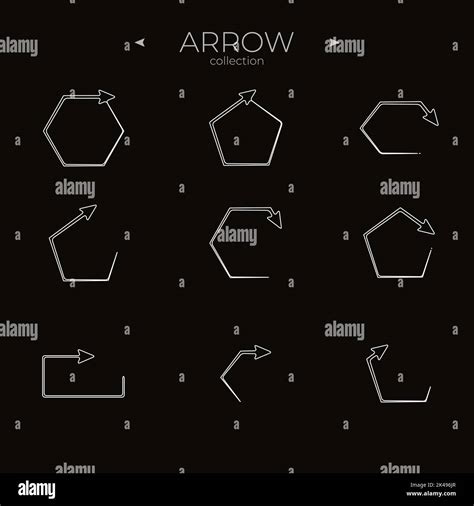 Simple Set Of Arrow Icons Linear Arrow Icons Set Thin Line Style For Web Graphics Vector