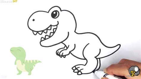 دایناسور زیبا آموزش نقاشی برای کودکان آموزش نقاشی ساده و جذاب برای