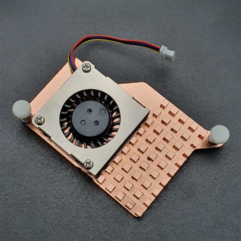 Raspberry Pi 5 Active Cooling Fan With Aluminum Radiator Heat Sink สีทองแดงและพัดลมสีดำ
