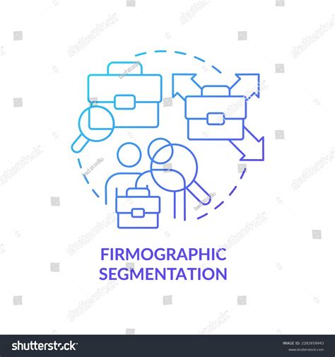Firmographic Segmentation Blue Gradient Concept Icons Stock Vector