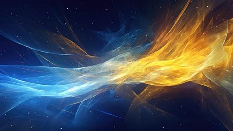 Energetic Particle Lines Vector Illustration With Dynamic Flowing Lines And Particles Stock