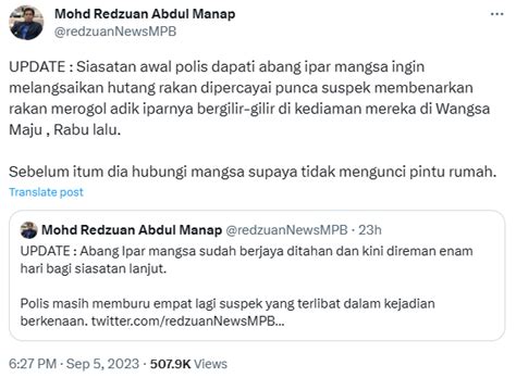 Nak Langsai Hutang Rakan Punca Adik Ipar Dir Gol Bergilir Gilir Pesan Jangan Kunci Pintu