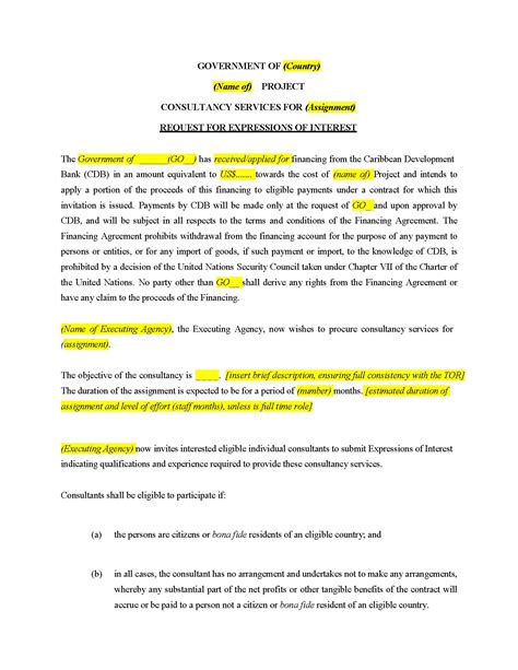 Request For Expressions Of Interest Individuals Caribbean Development Bank