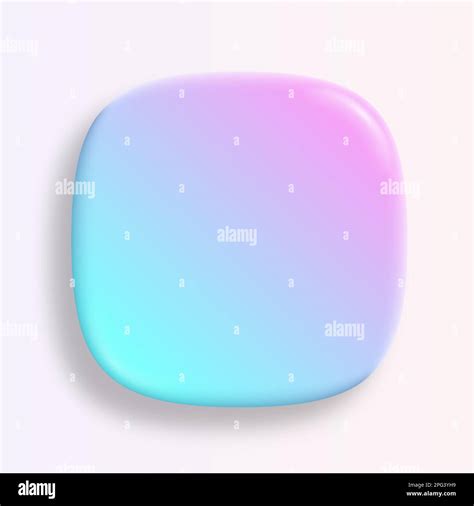 App Icon Superellipse Glossy Pastel Vector Background 3d Squircle Button With Purple Blue
