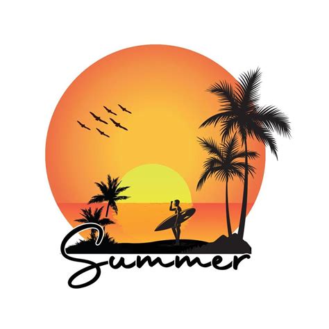 Summer Beach Sunset Beach Sunset 17372310 Vector Art At Vecteezy