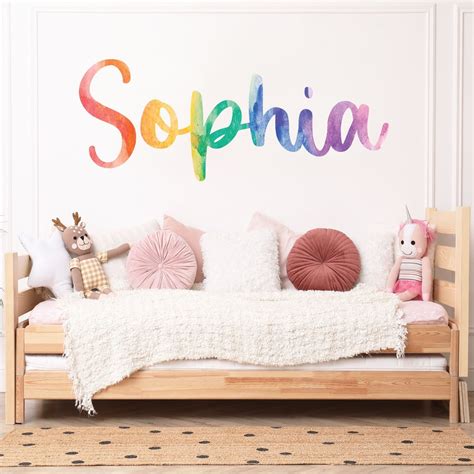 Rainbow Wall Decal Custom Name Wall Decor Personalized Name Wall