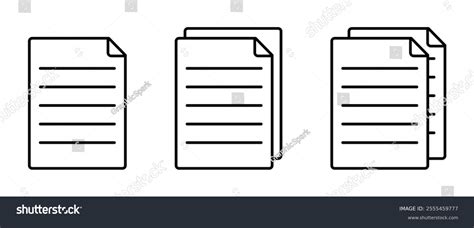 Document Icon Set Document Symbol Vector Stock Vector Royalty Free 2555459777 Shutterstock