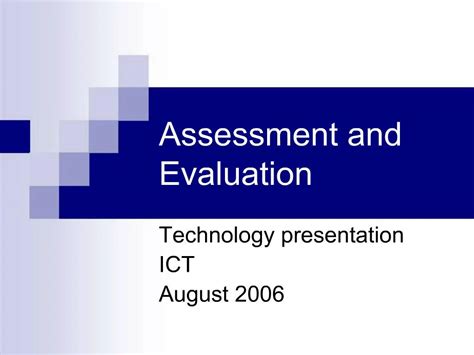 PPT Assessment And Evaluation PowerPoint Presentation Free Download ID