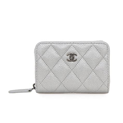 샤넬 캐비어 카드지갑 지퍼지갑 실버 메탈릭 럭스애비뉴 중고명품 매입위탁 전문 샤넬 Wallet 카드지갑