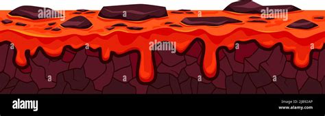 Game User Interface Landscape With Cracked Ground And Molten Magma